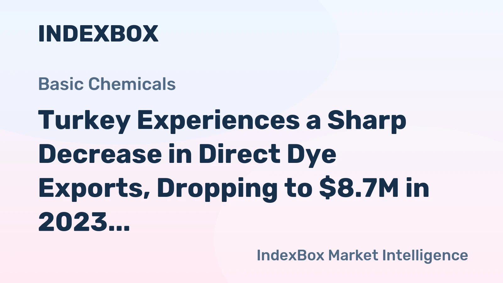 Turkey Experiences a Sharp Decrease in Direct Dye Exports, Dropping to $8.7M in 2023