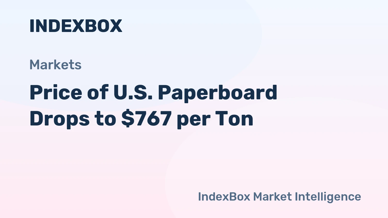 Price of U.S. Paperboard Drops to $767 per Ton