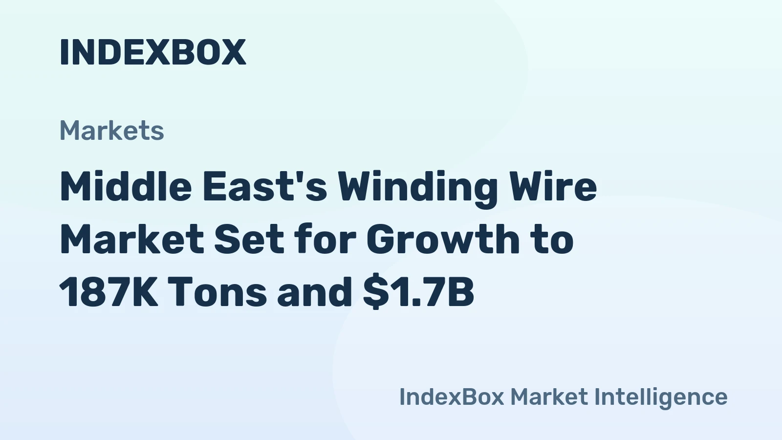 Middle East's Winding Wire Market Set for Growth to 187K Tons and $1.7B