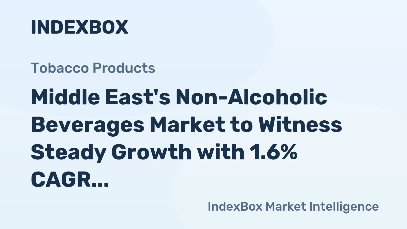 Middle East's Non-Alcoholic Beverages Market to Witness Steady Growth with 1.6% CAGR
