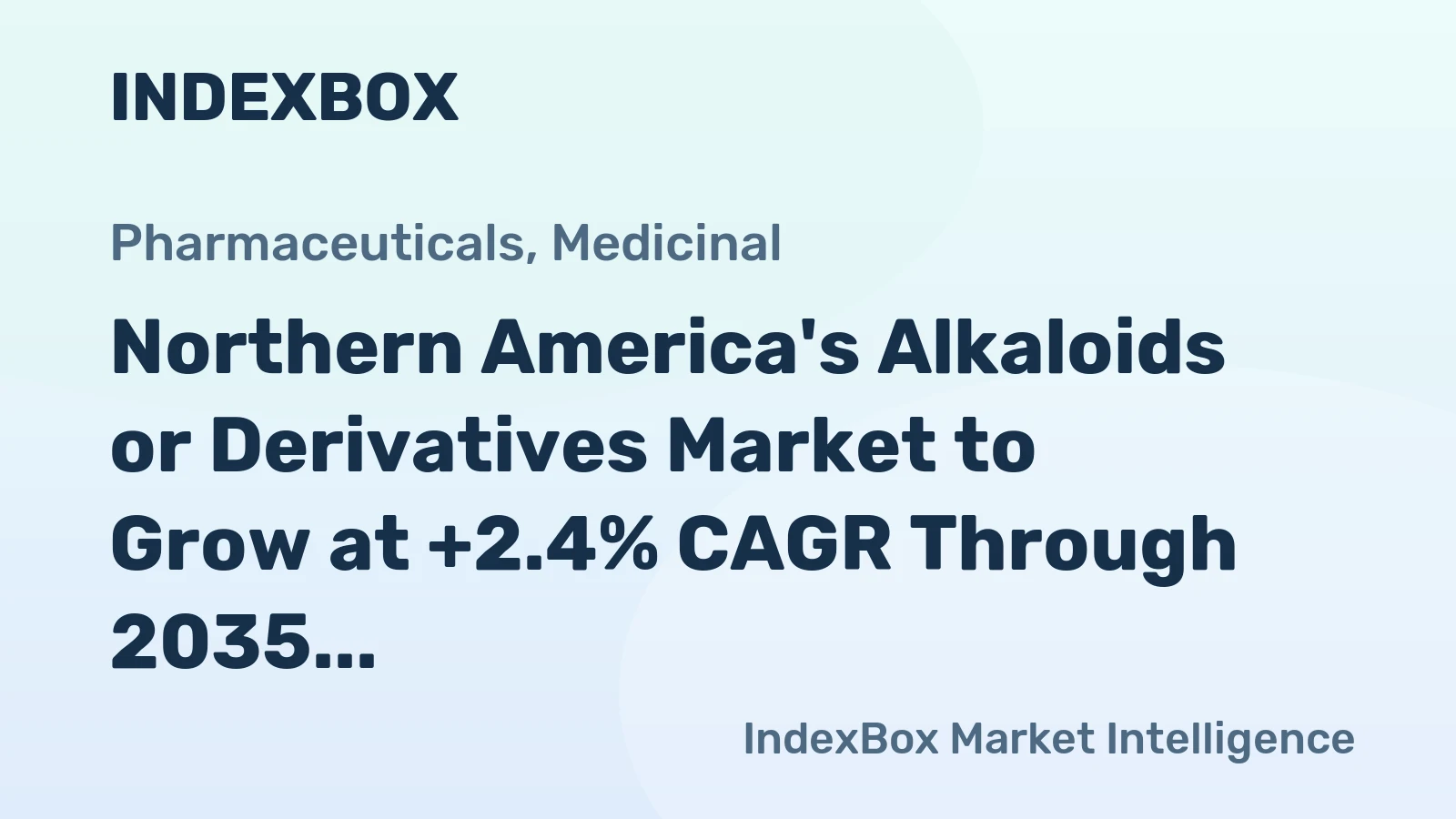 Northern America's Alkaloids or Derivatives Market to Grow at +2.4% CAGR Through 2035