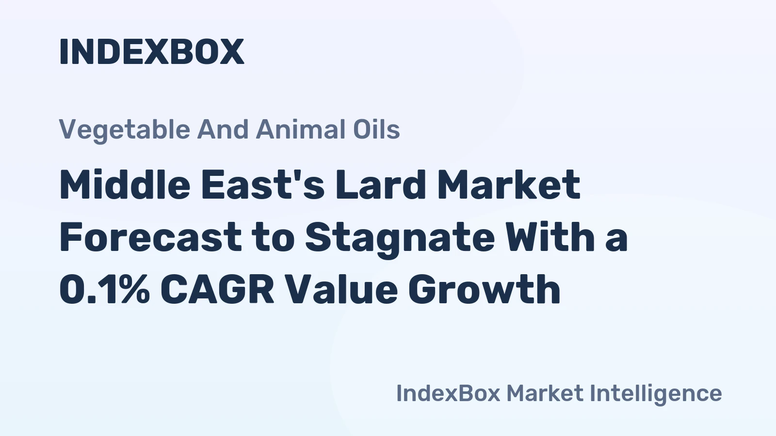 Middle East's Lard Market Forecast to Stagnate With a 0.1% CAGR Value Growth