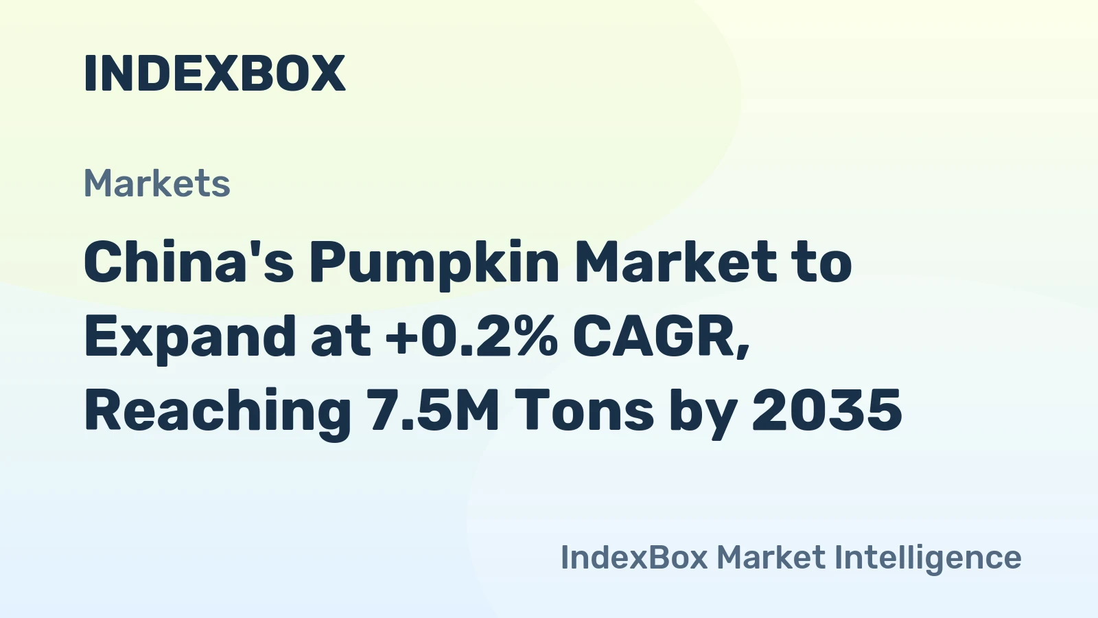 China's Pumpkin Market to Expand at +0.2% CAGR, Reaching 7.5M Tons by 2035