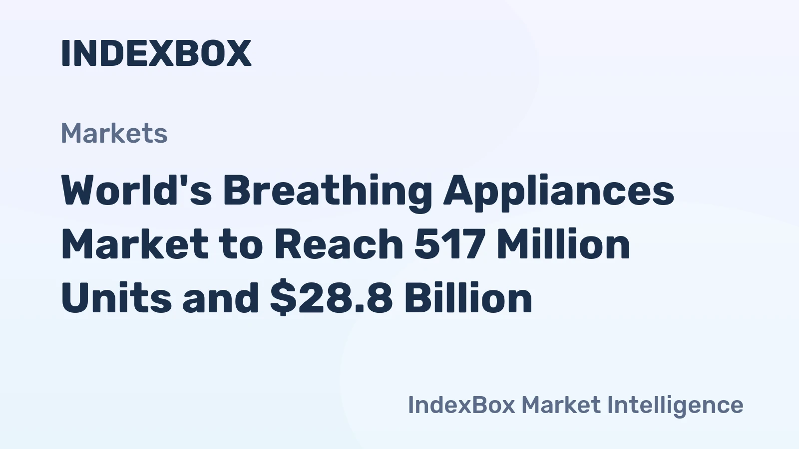 World's Breathing Appliances Market to Reach 517 Million Units and $28.8 Billion