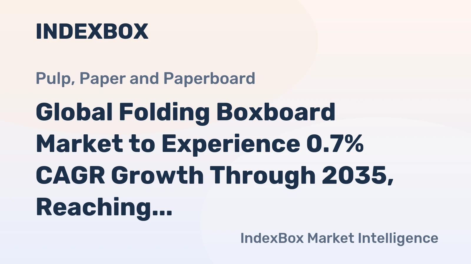 Global Folding Boxboard Market to Experience 0.7% CAGR Growth Through 2035, Reaching $71.6B in Value