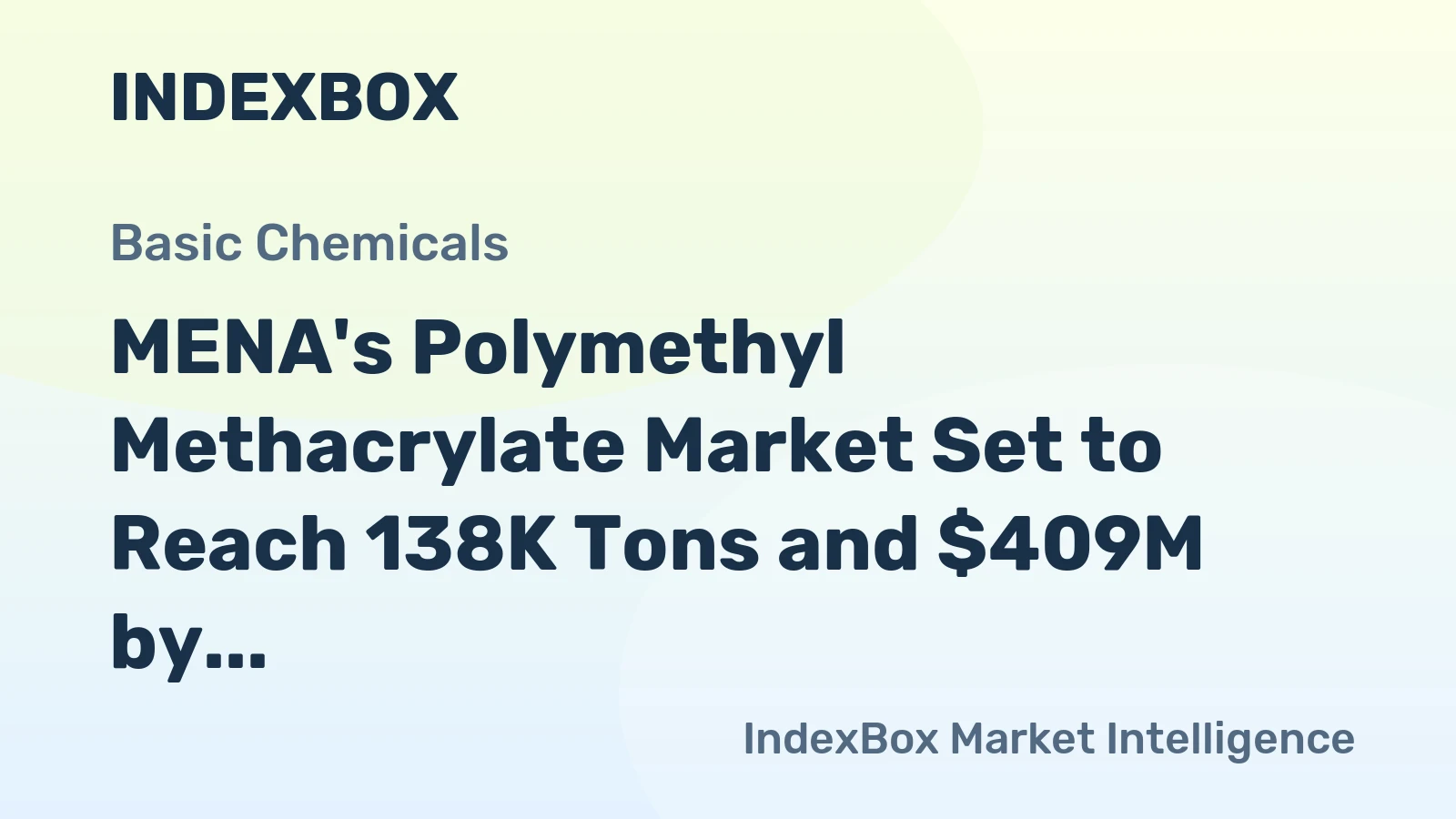 MENA's Polymethyl Methacrylate Market Set to Reach 138K Tons and $409M by 2035