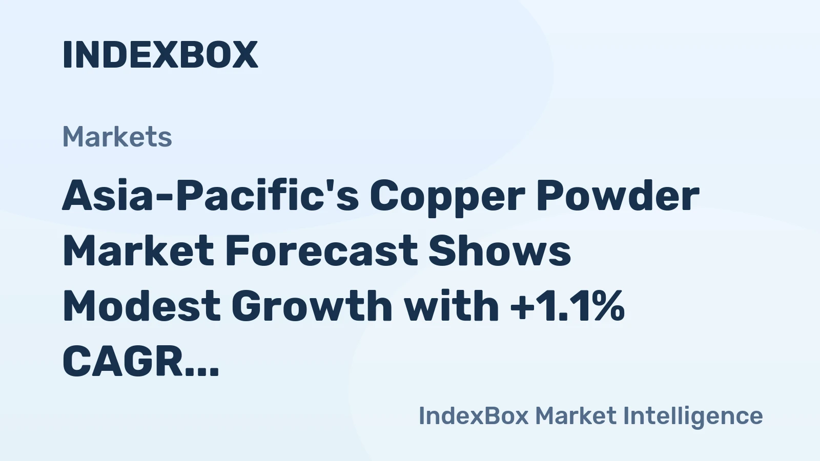 Asia-Pacific's Copper Powder Market Forecast Shows Modest Growth with +1.1% CAGR in Value Through 2035