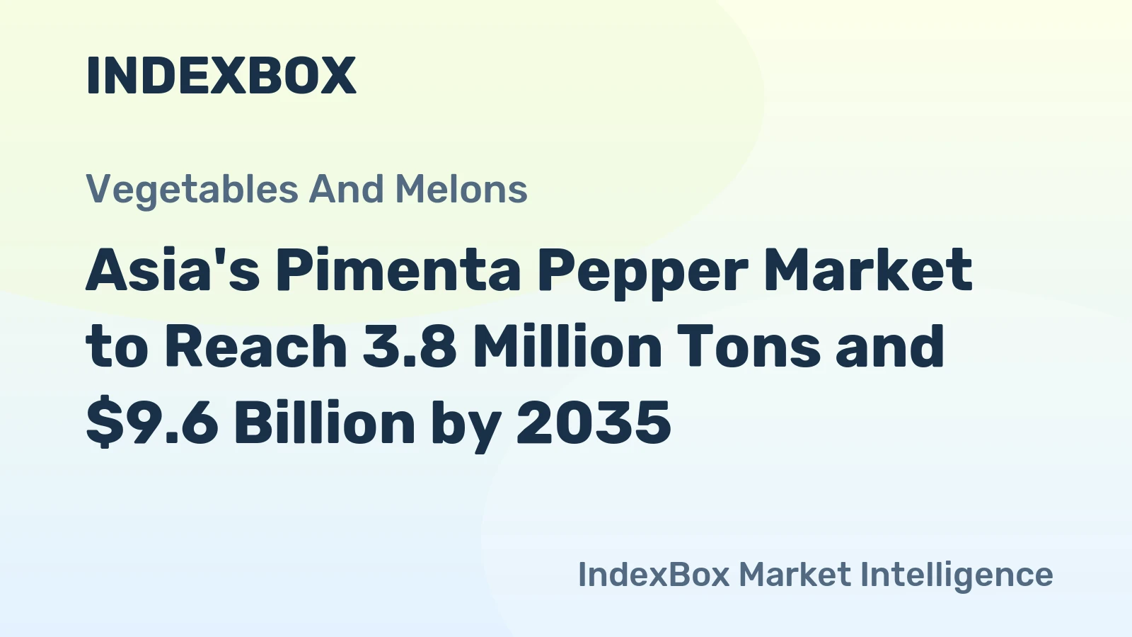 Asia's Pimenta Pepper Market to Reach 3.8 Million Tons and $9.6 Billion by 2035