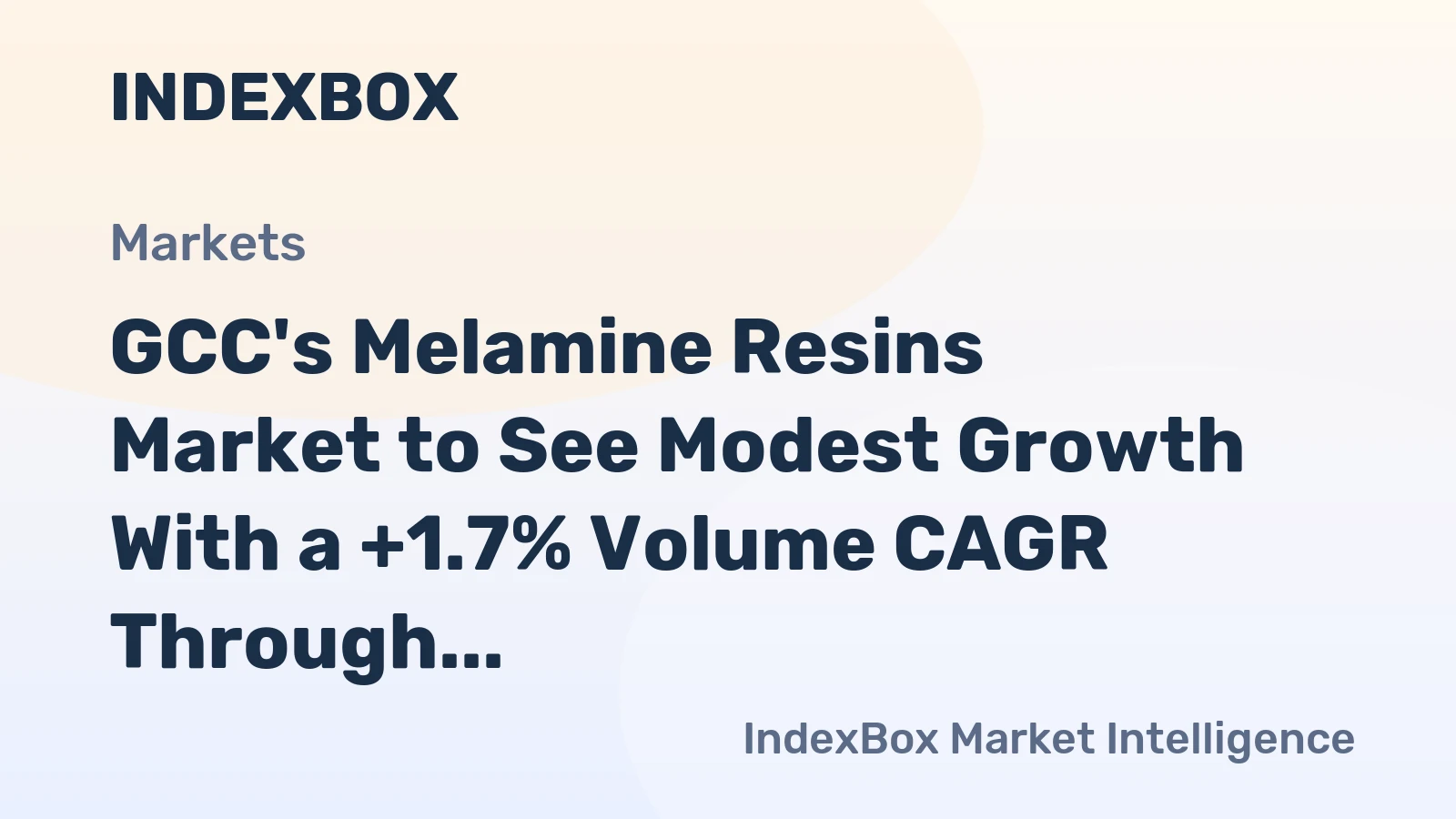 GCC's Melamine Resins Market to See Modest Growth With a +1.7% Volume CAGR Through 2035