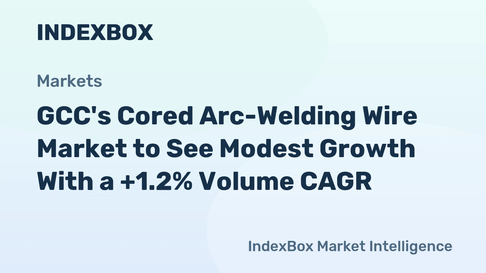 GCC's Cored Arc-Welding Wire Market to See Modest Growth With a +1.2% Volume CAGR