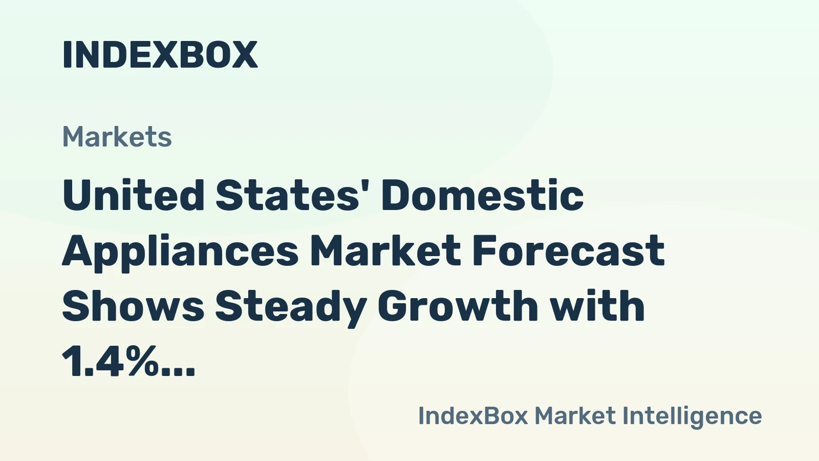 United States' Domestic Appliances Market Forecast Shows Steady Growth with 1.4% CAGR Through 2035