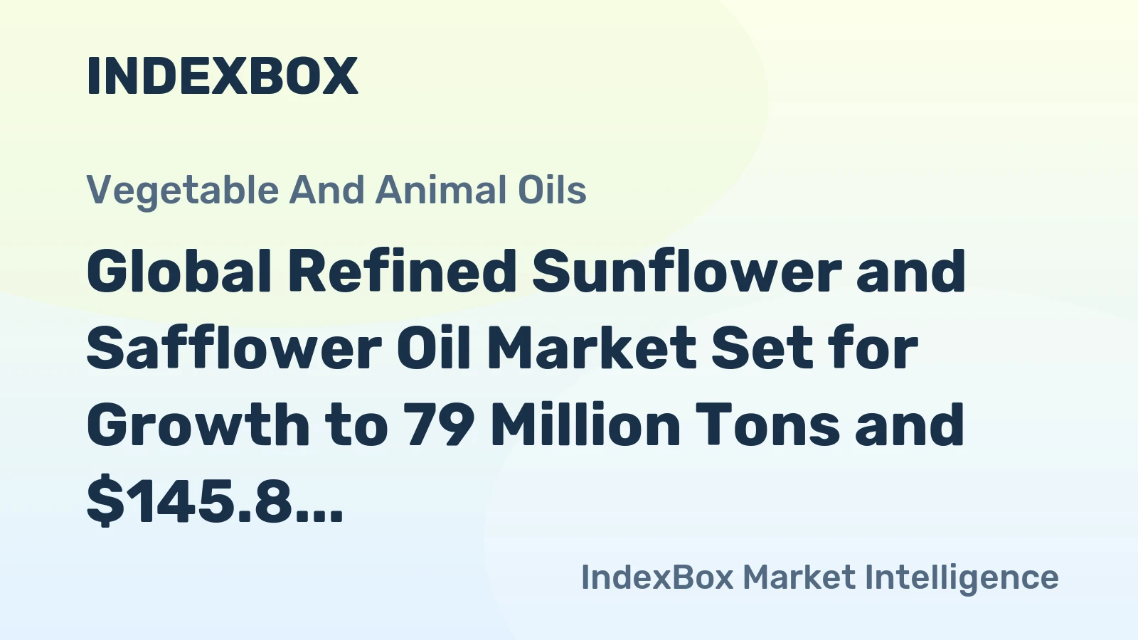 Global Refined Sunflower and Safflower Oil Market Set for Growth to 79 Million Tons and $145.8 Billion