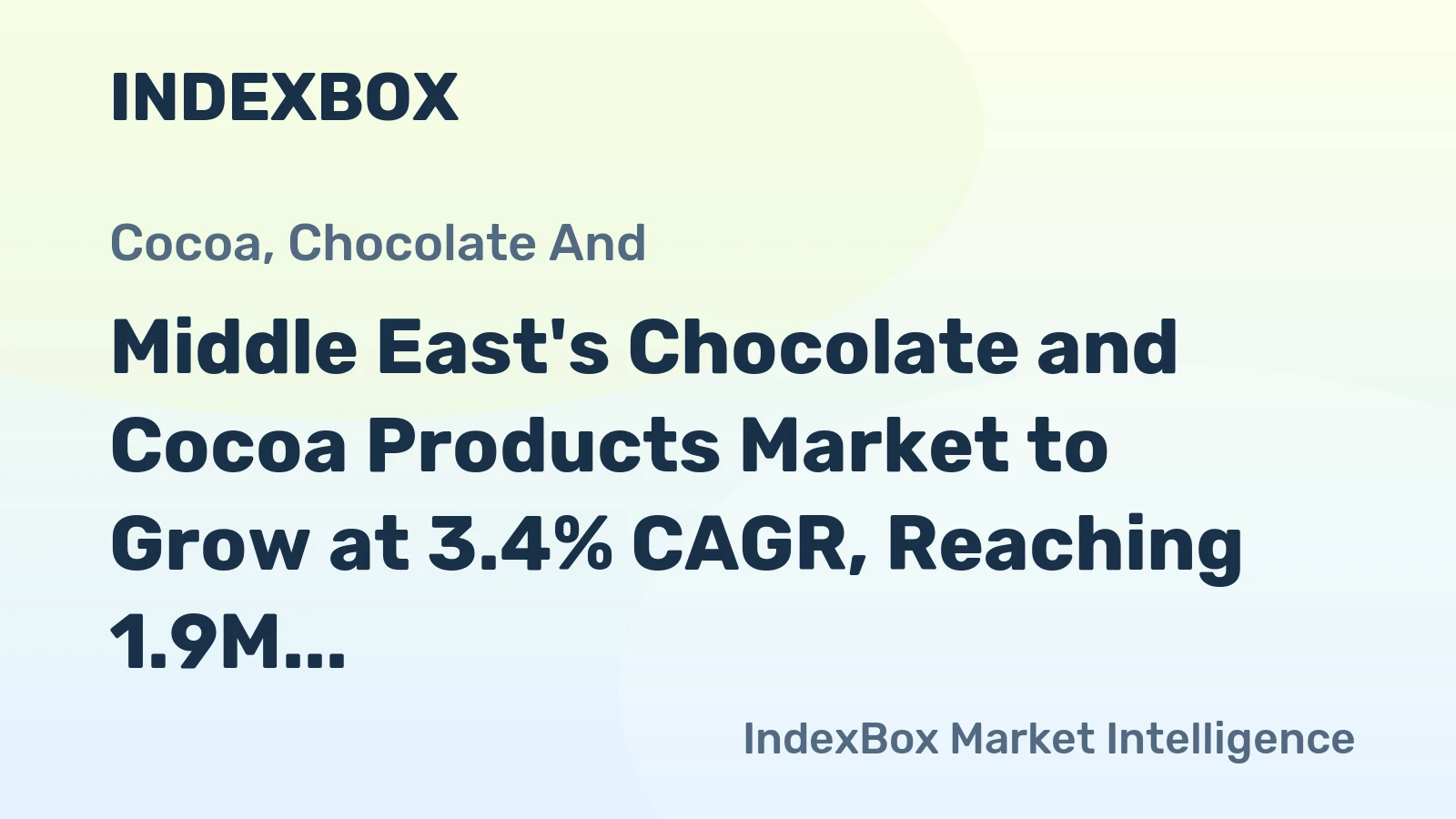 Middle East's Chocolate and Cocoa Products Market to Grow at 3.4% CAGR, Reaching 1.9M Tons by 2035