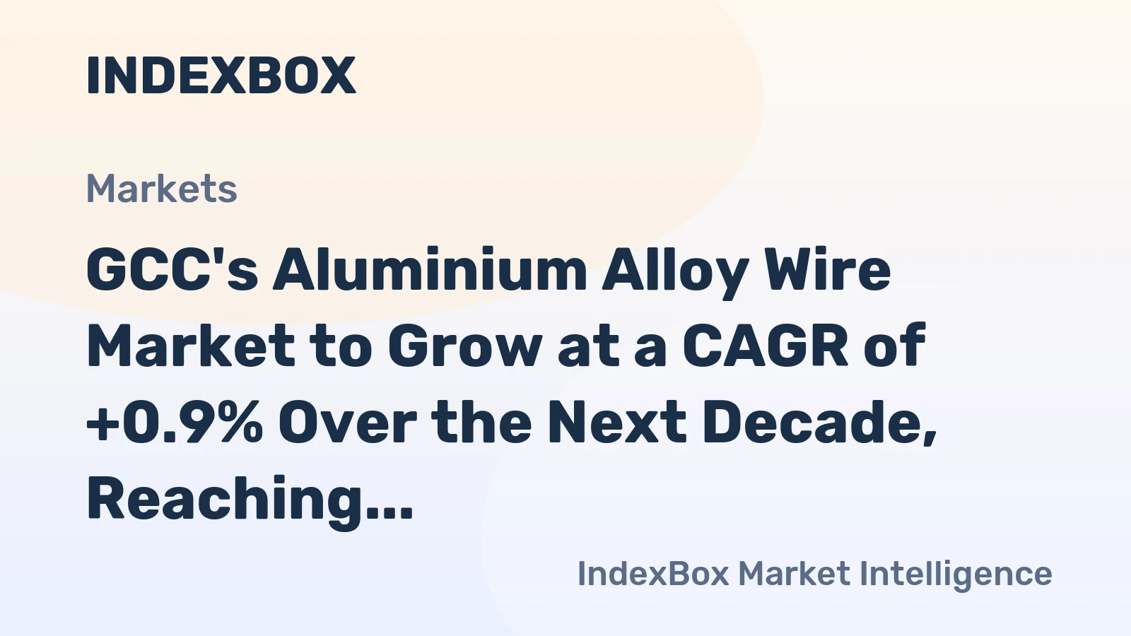 GCC's Aluminium Alloy Wire Market to Grow at a CAGR of +0.9% Over the Next Decade, Reaching $84M by 2035