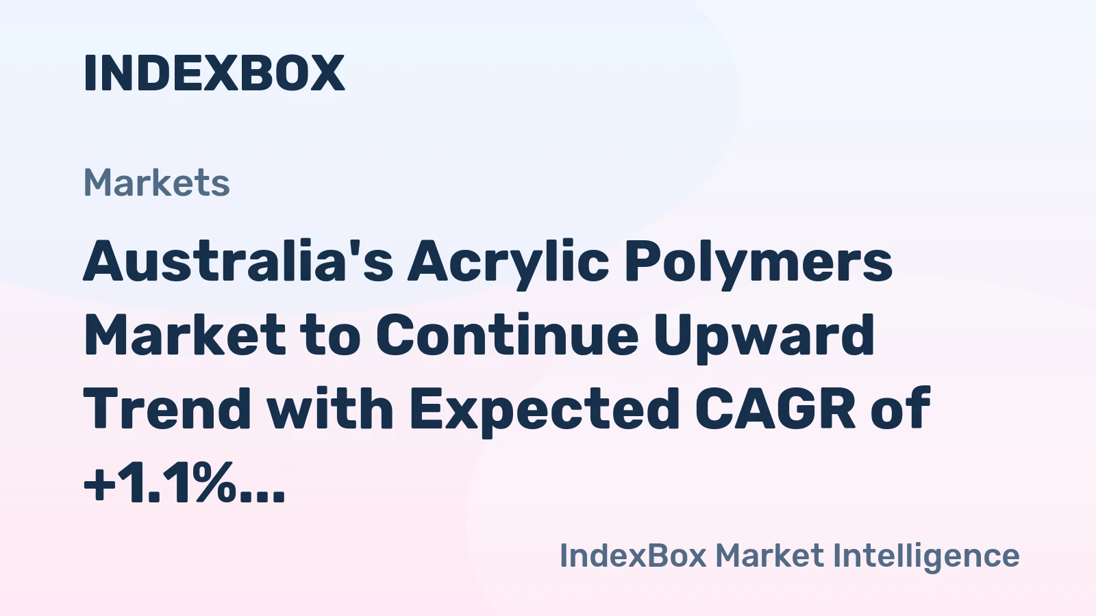 Australia's Acrylic Polymers Market to Continue Upward Trend with Expected CAGR of +1.1%