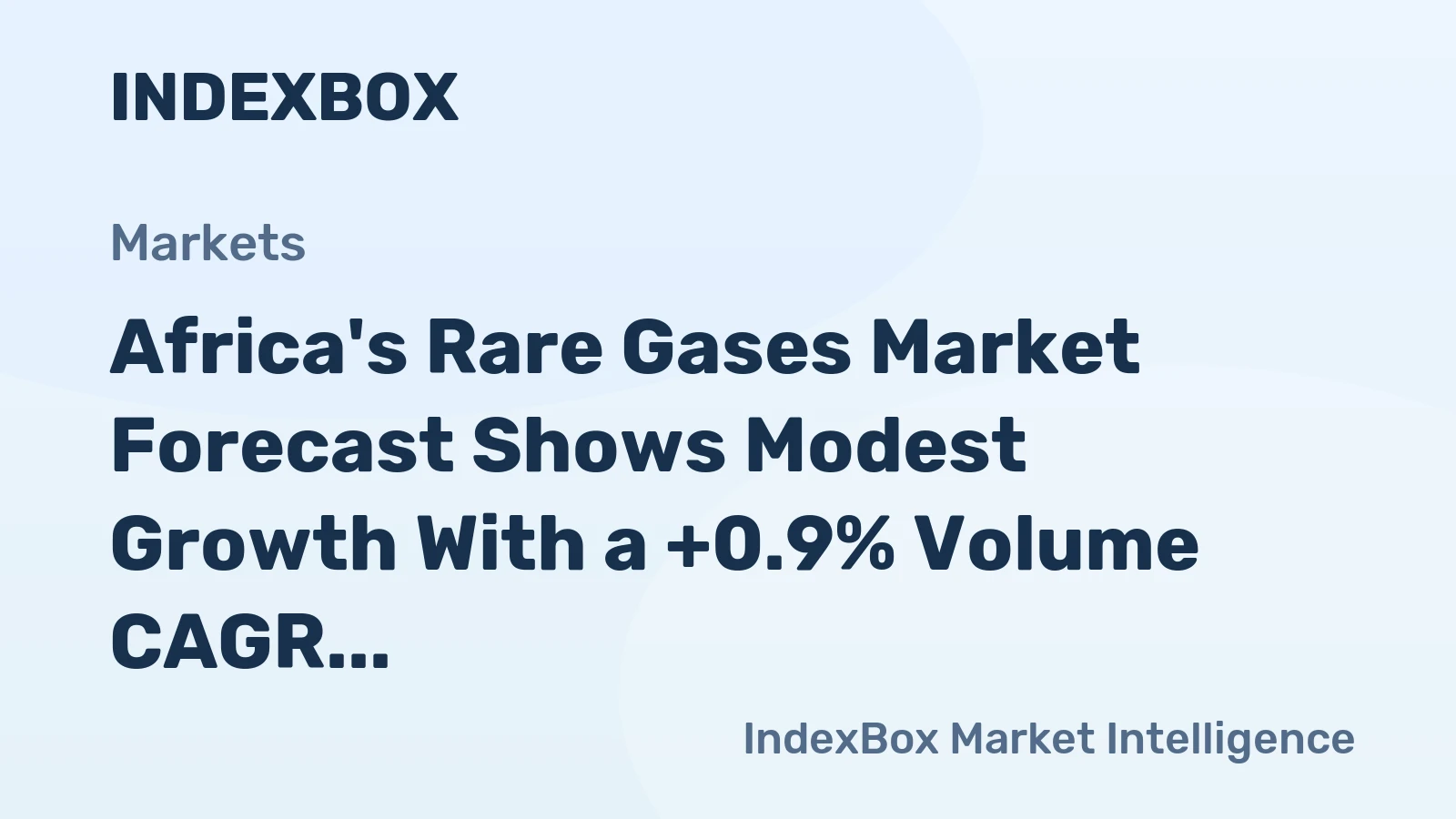Africa's Rare Gases Market Forecast Shows Modest Growth With a +0.9% Volume CAGR Through 2035