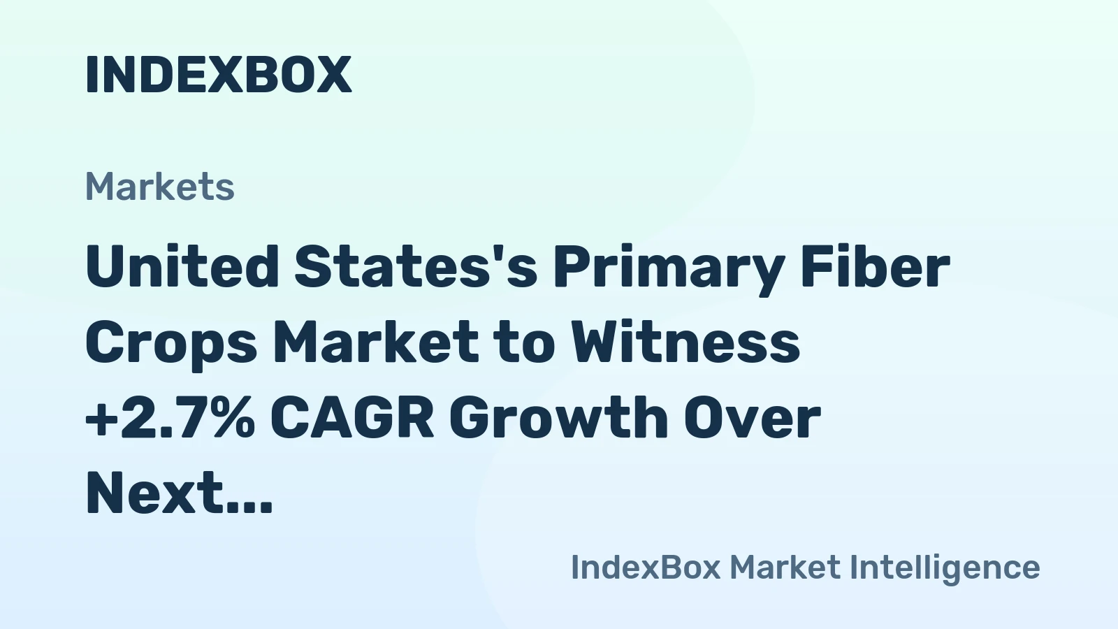 United States's Primary Fiber Crops Market to Witness +2.7% CAGR Growth Over Next Decade, Reaching $22.9B by 2035