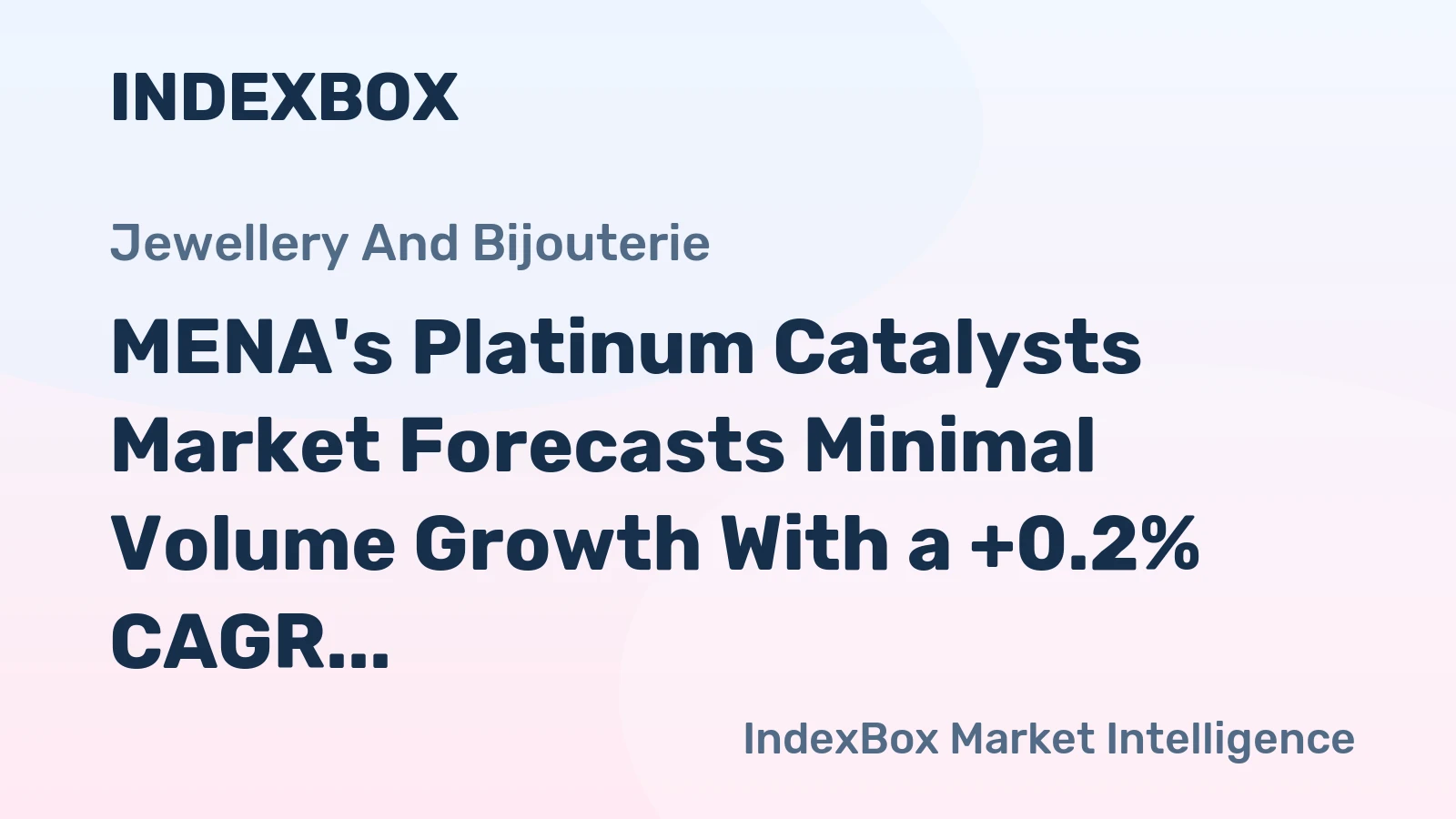 MENA's Platinum Catalysts Market Forecasts Minimal Volume Growth With a +0.2% CAGR Through 2035