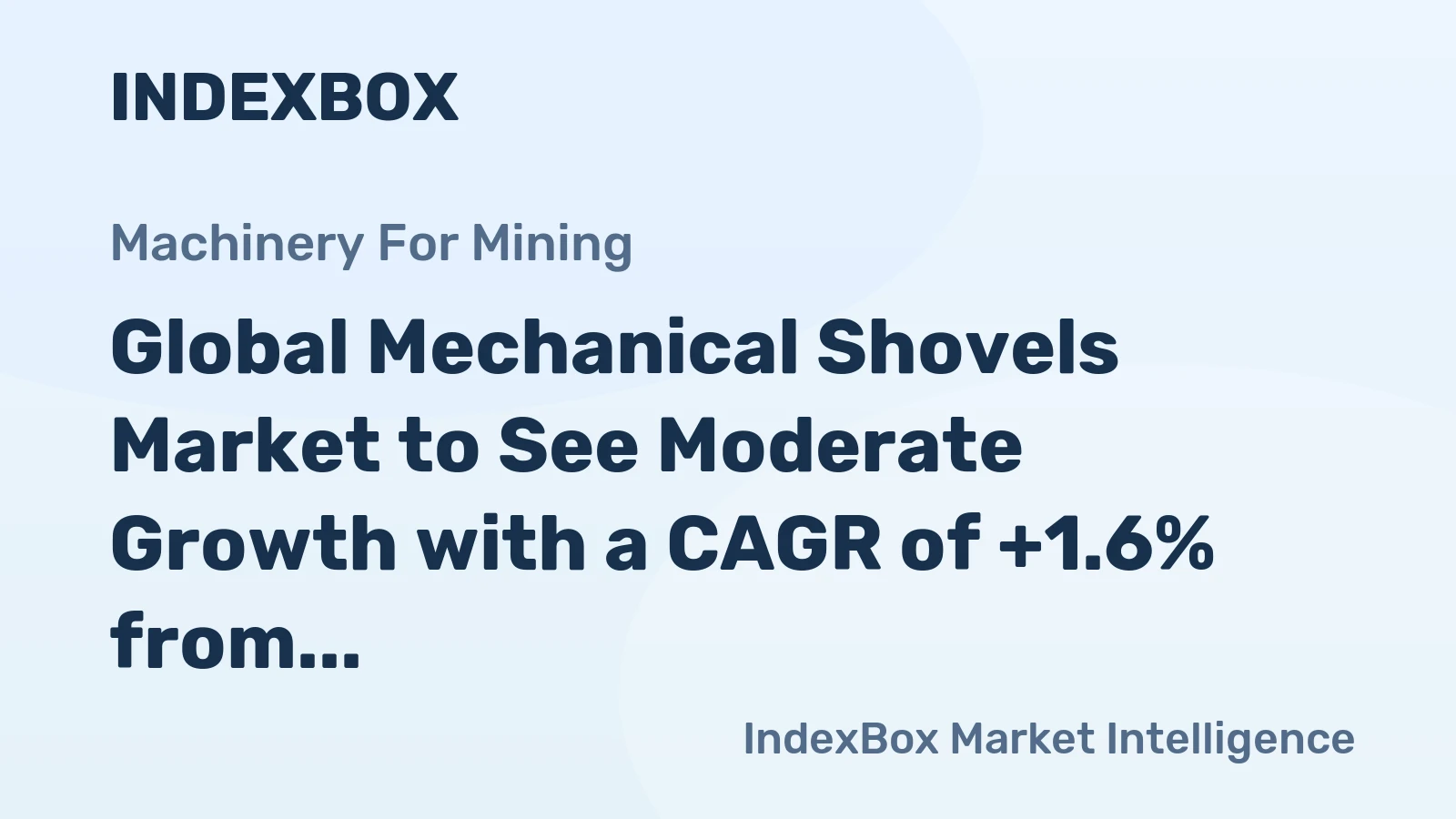 Global Mechanical Shovels Market to See Moderate Growth with a CAGR of +1.6% from 2024 to 2035