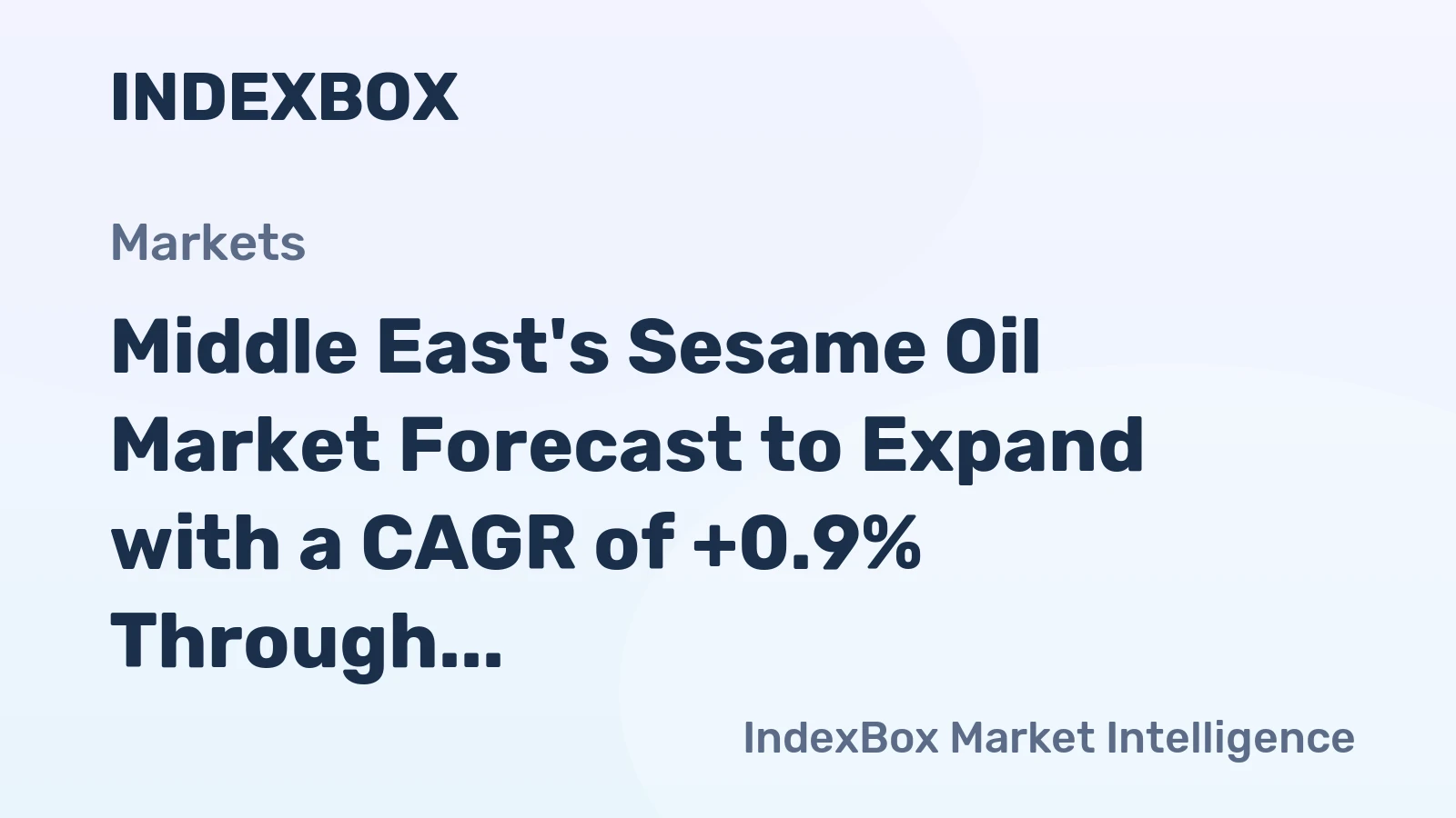 Middle East's Sesame Oil Market Forecast to Expand with a CAGR of +0.9% Through 2035