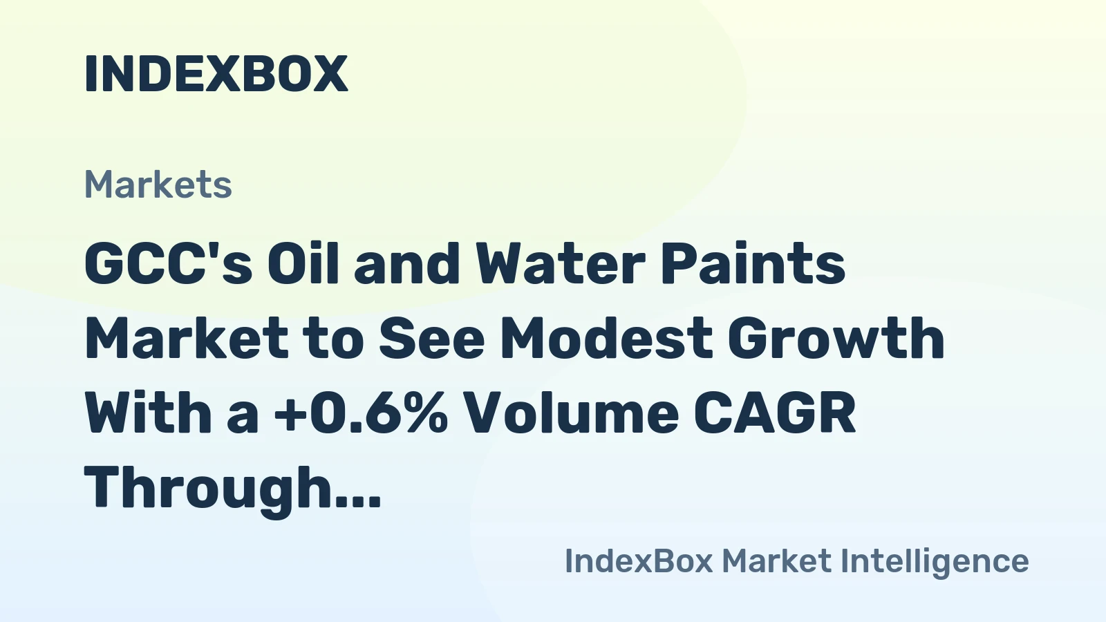 GCC's Oil and Water Paints Market to See Modest Growth With a +0.6% Volume CAGR Through 2035