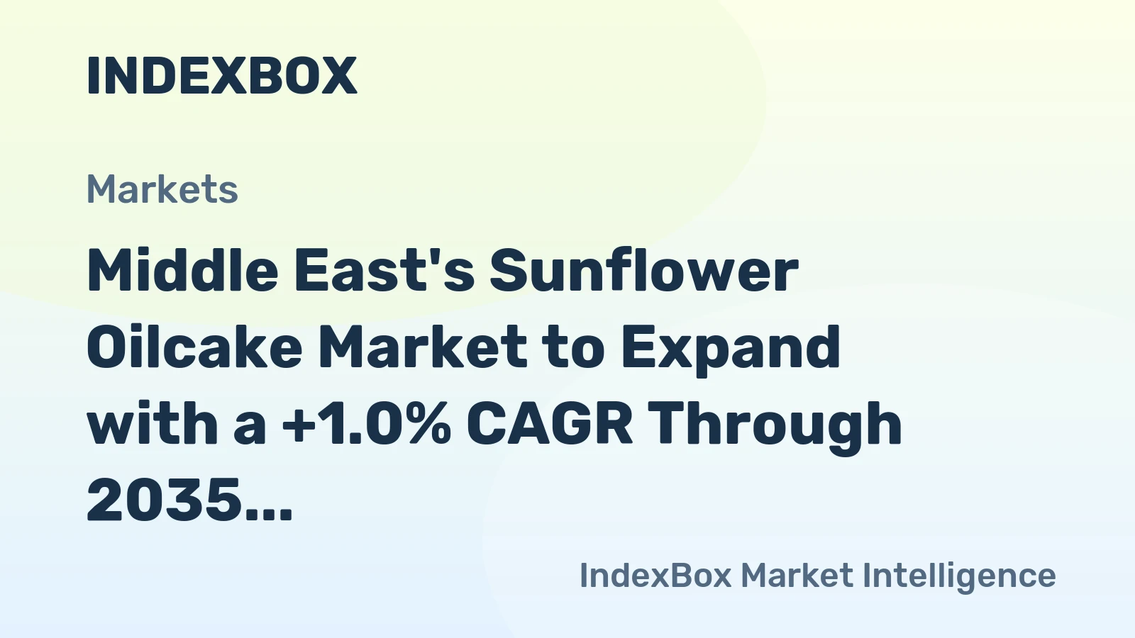 Middle East's Sunflower Oilcake Market to Expand with a +1.0% CAGR Through 2035