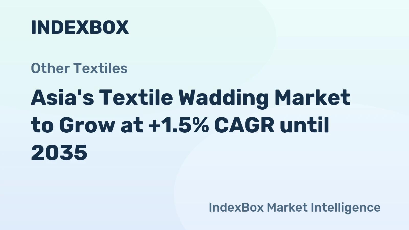 Asia's Textile Wadding Market to Grow at +1.5% CAGR until 2035