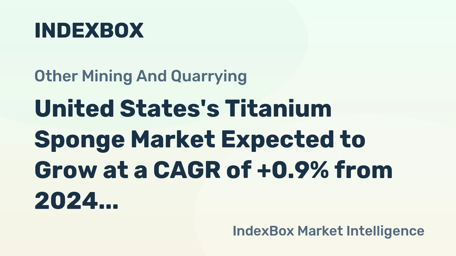 United States's Titanium Sponge Market Expected to Grow at a CAGR of +0.9% from 2024 to 2035