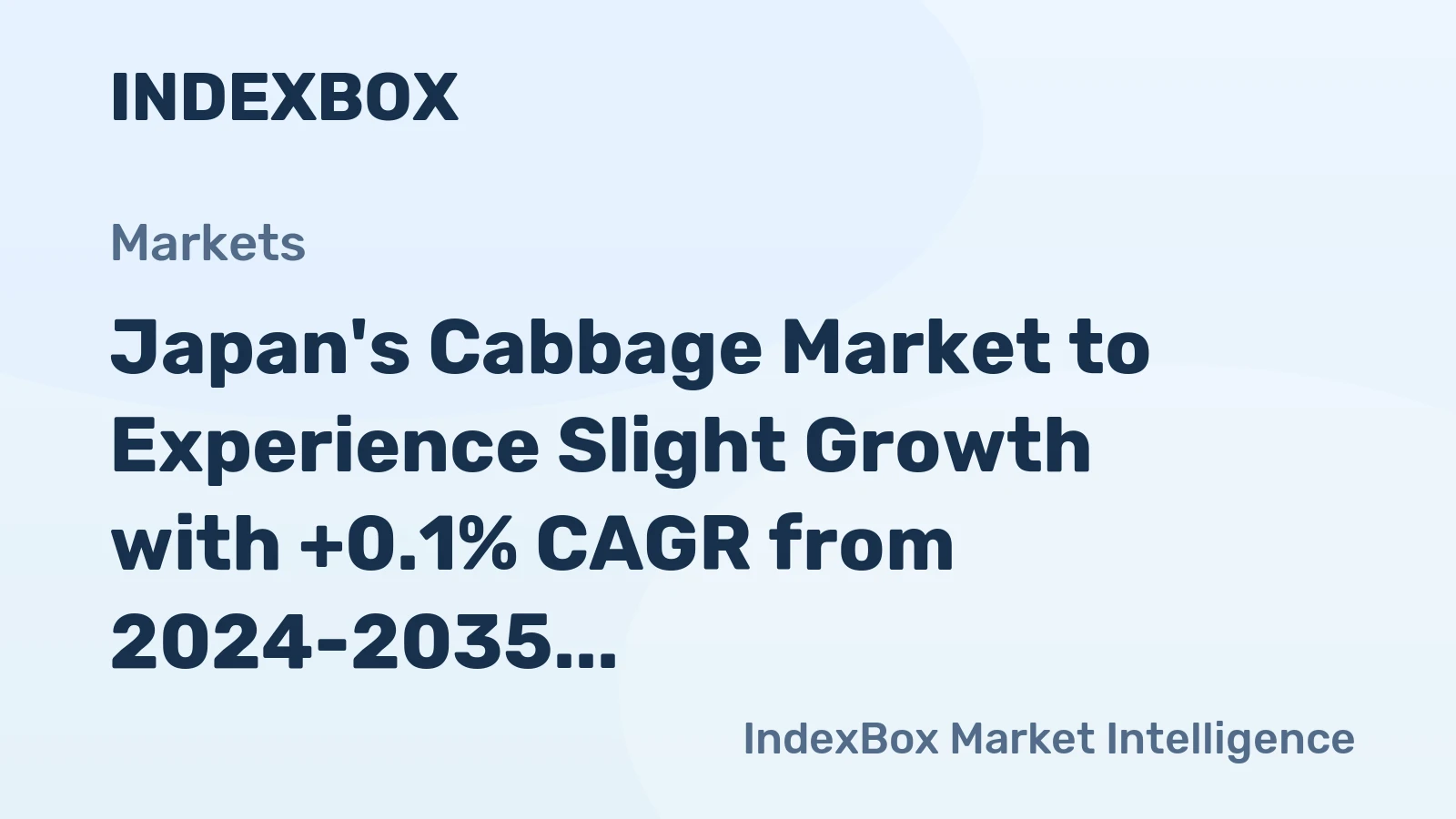 Japan's Cabbage Market to Experience Slight Growth with +0.1% CAGR from 2024-2035