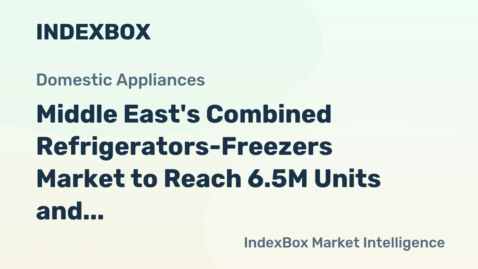 Middle East's Combined Refrigerators-Freezers Market to Reach 6.5M Units and $1.8B by 2035