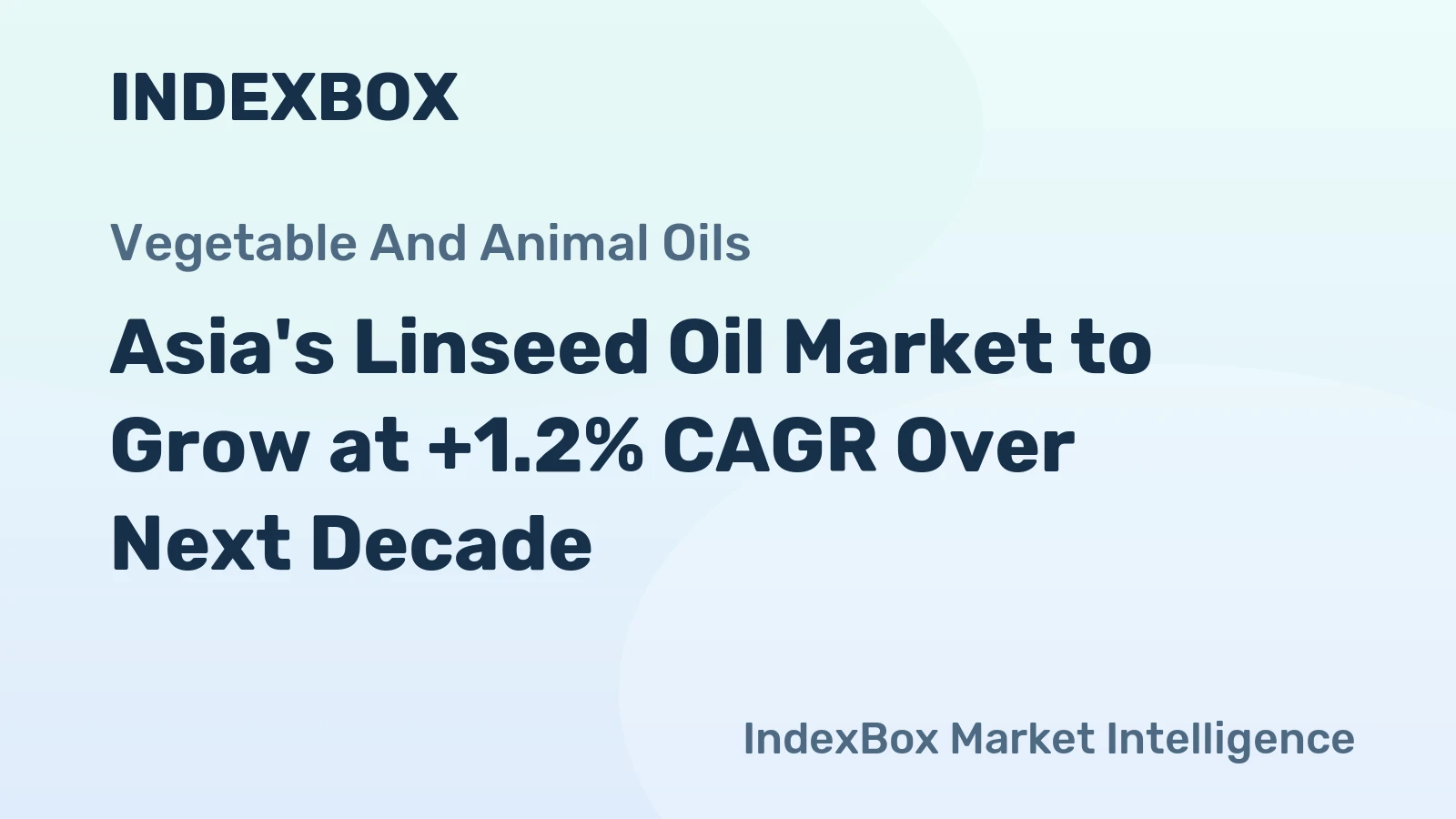 Asia's Linseed Oil Market to Grow at +1.2% CAGR Over Next Decade