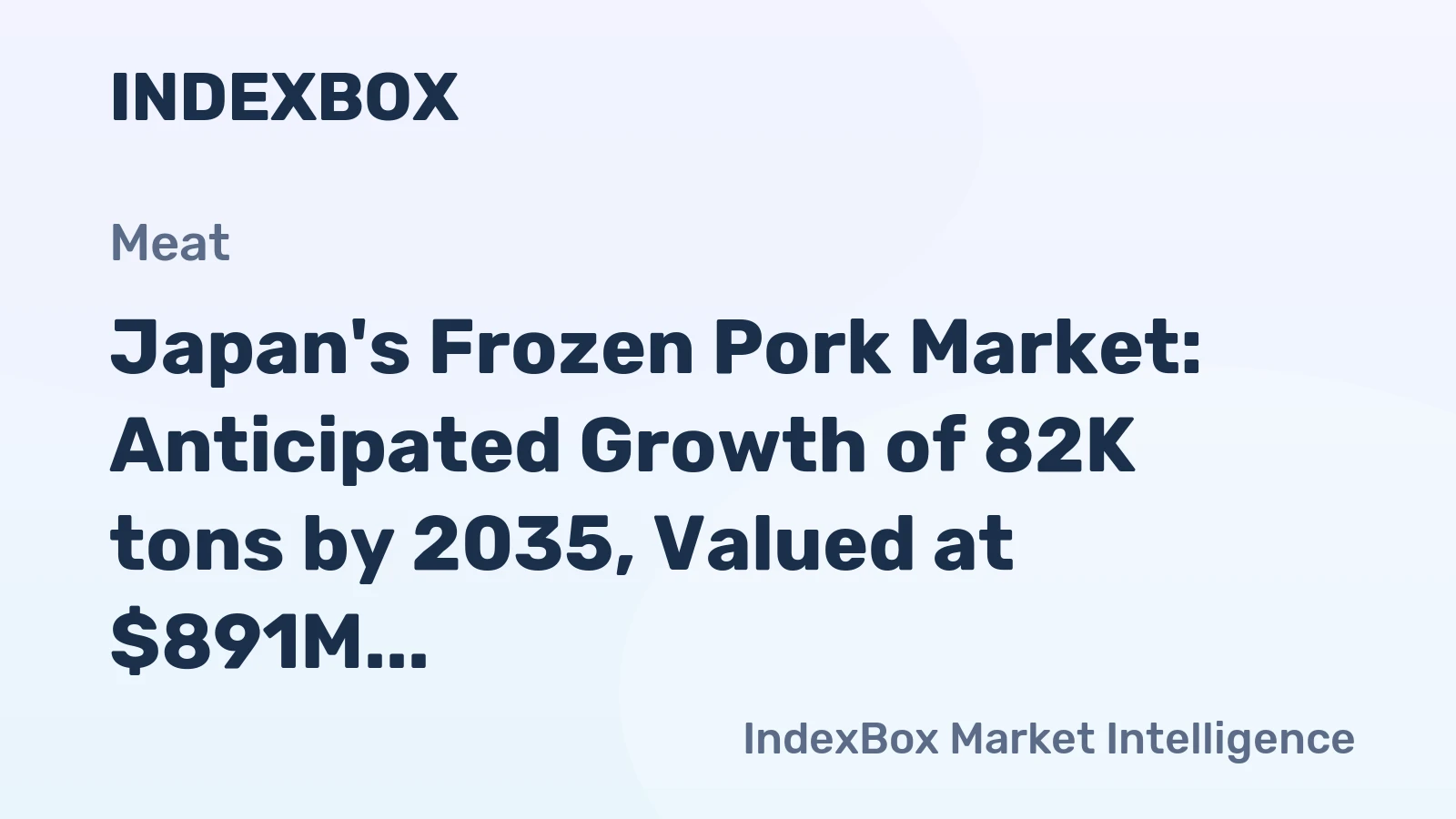 Japan's Frozen Pork Market: Anticipated Growth of 82K tons by 2035, Valued at $891M
