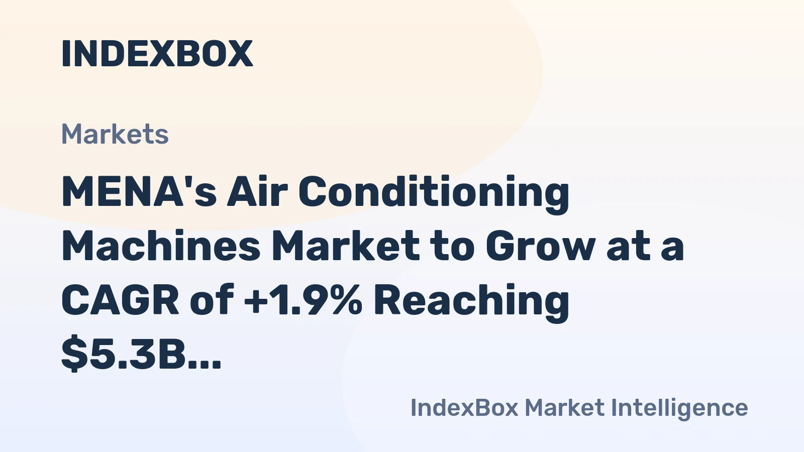 MENA's Air Conditioning Machines Market to Grow at a CAGR of +1.9% Reaching $5.3B by 2035