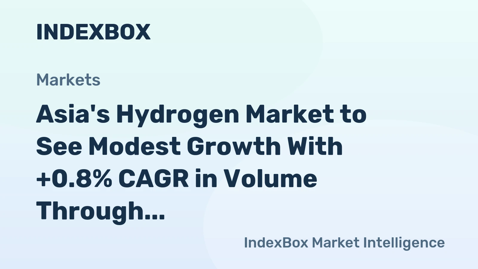 Asia's Hydrogen Market to See Modest Growth With +0.8% CAGR in Volume Through 2035