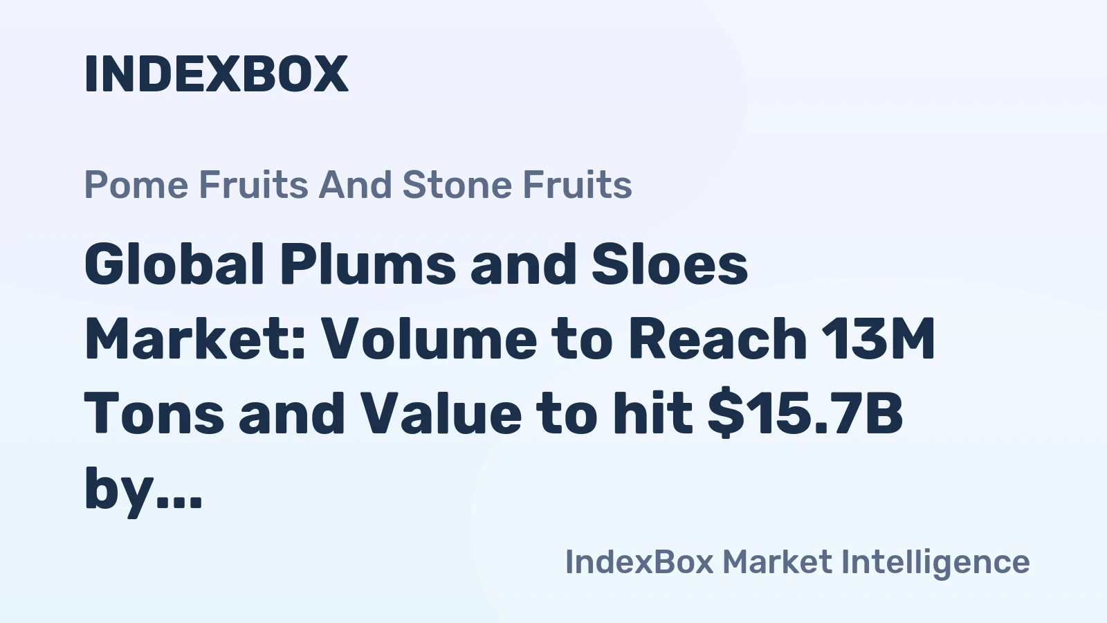Global Plums and Sloes Market: Volume to Reach 13M Tons and Value to hit $15.7B by 2035