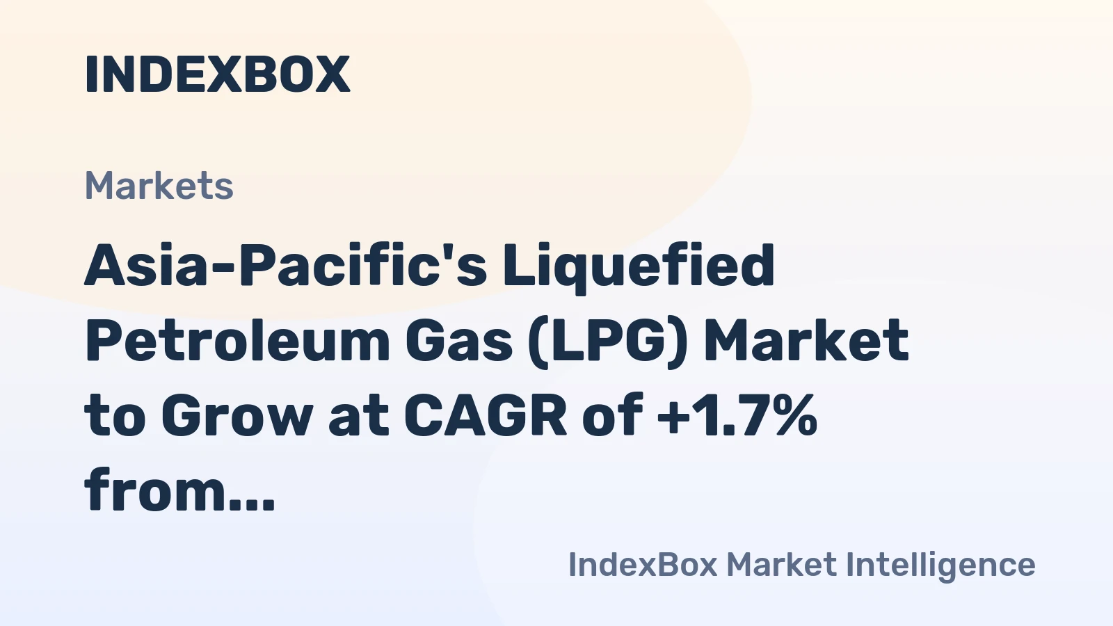 Asia-Pacific's Liquefied Petroleum Gas (LPG) Market to Grow at CAGR of +1.7% from 2024 to 2035