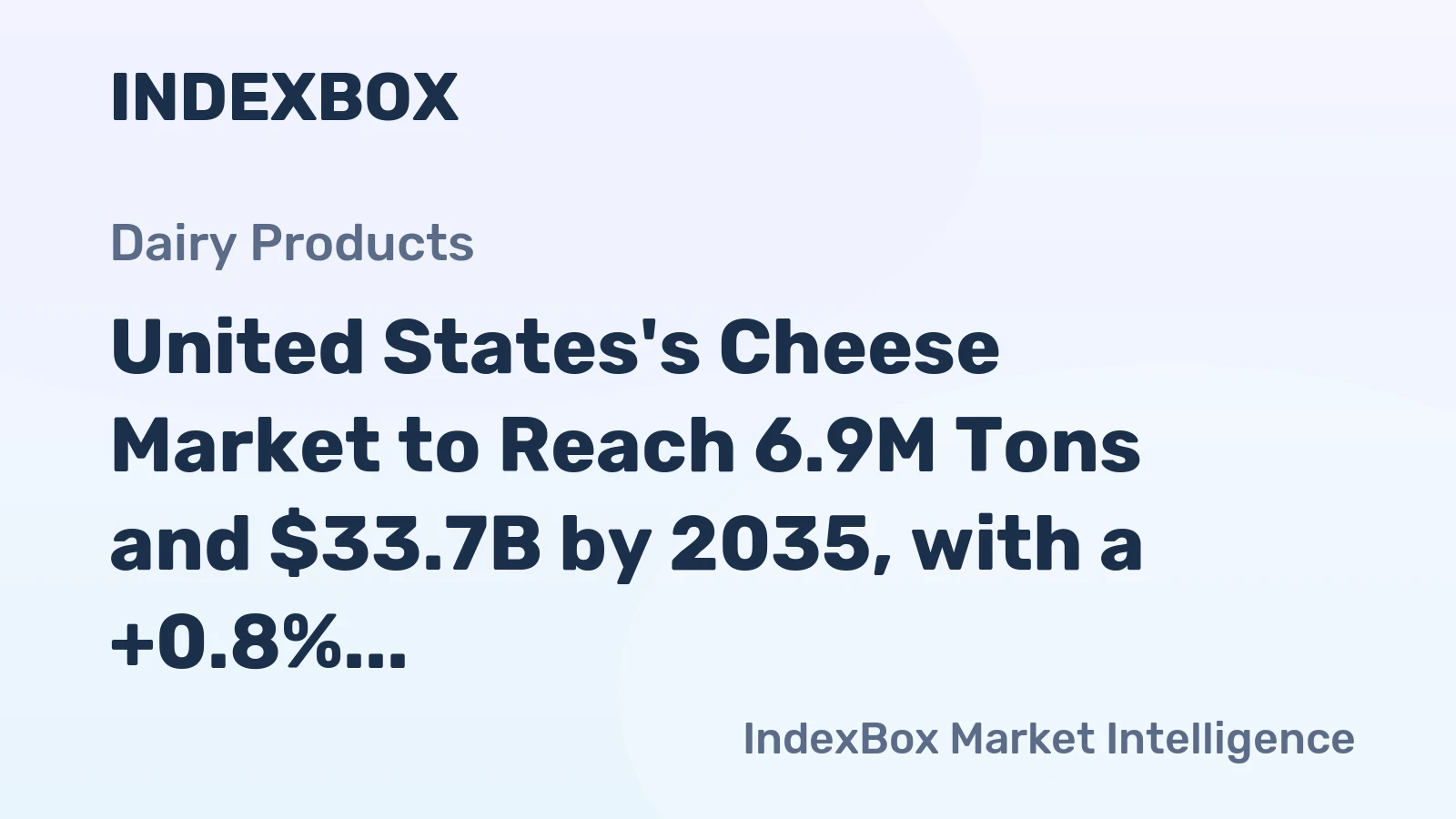 United States's Cheese Market to Reach 6.9M Tons and $33.7B by 2035, with a +0.8% Volume CAGR and +1.0% Value CAGR