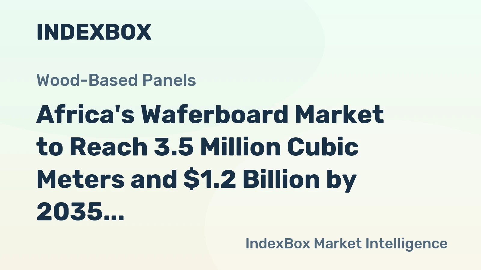Africa's Waferboard Market to Reach 3.5 Million Cubic Meters and $1.2 Billion by 2035