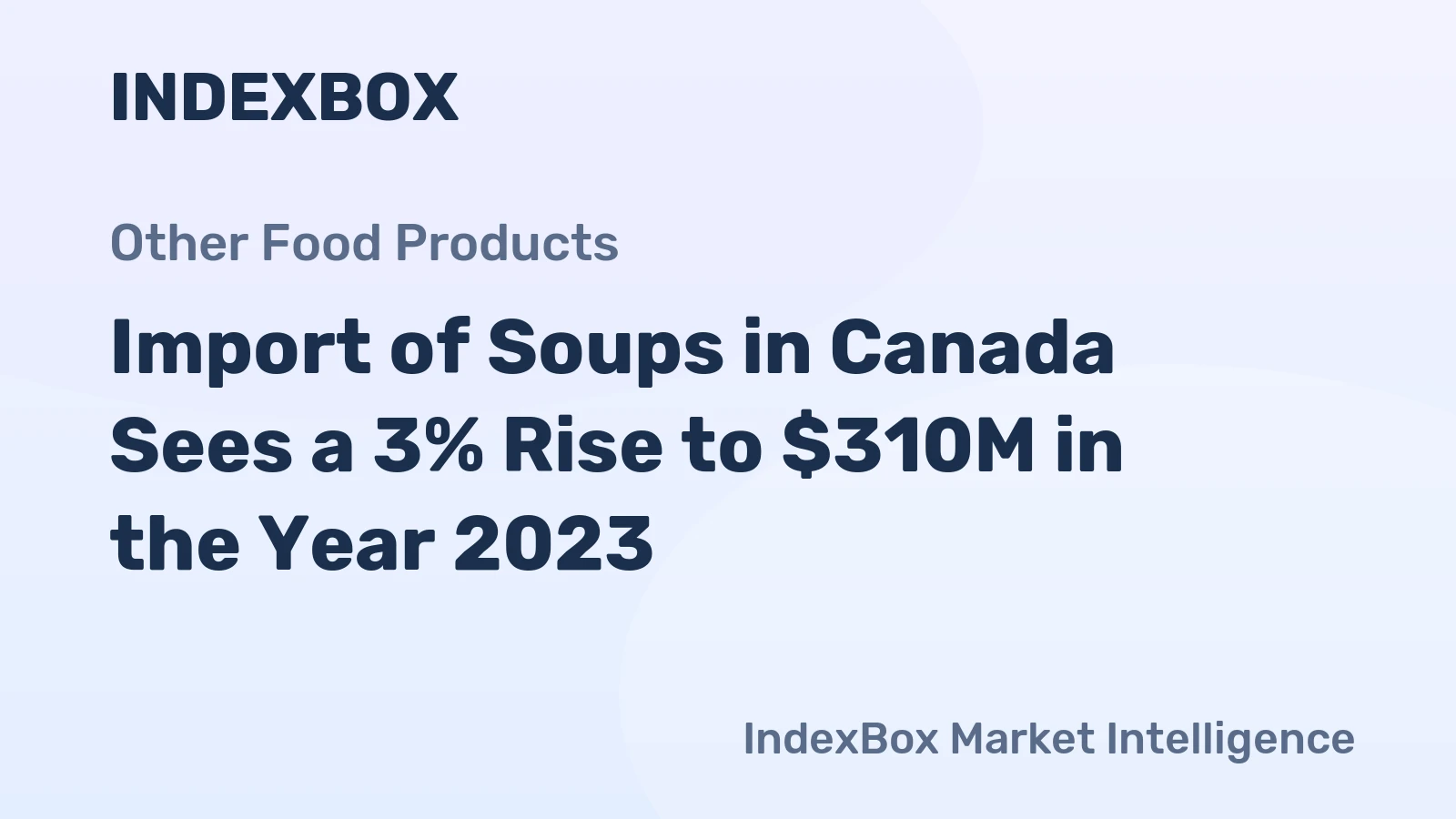 Import of Soups in Canada Sees a 3% Rise to $310M in the Year 2023.