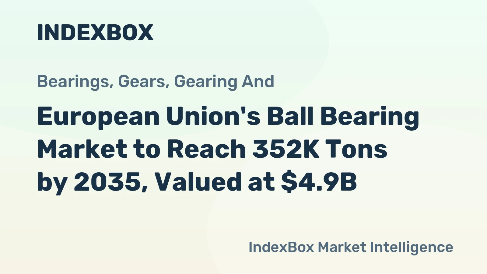 European Union's Ball Bearing Market to Reach 352K Tons by 2035, Valued at $4.9B