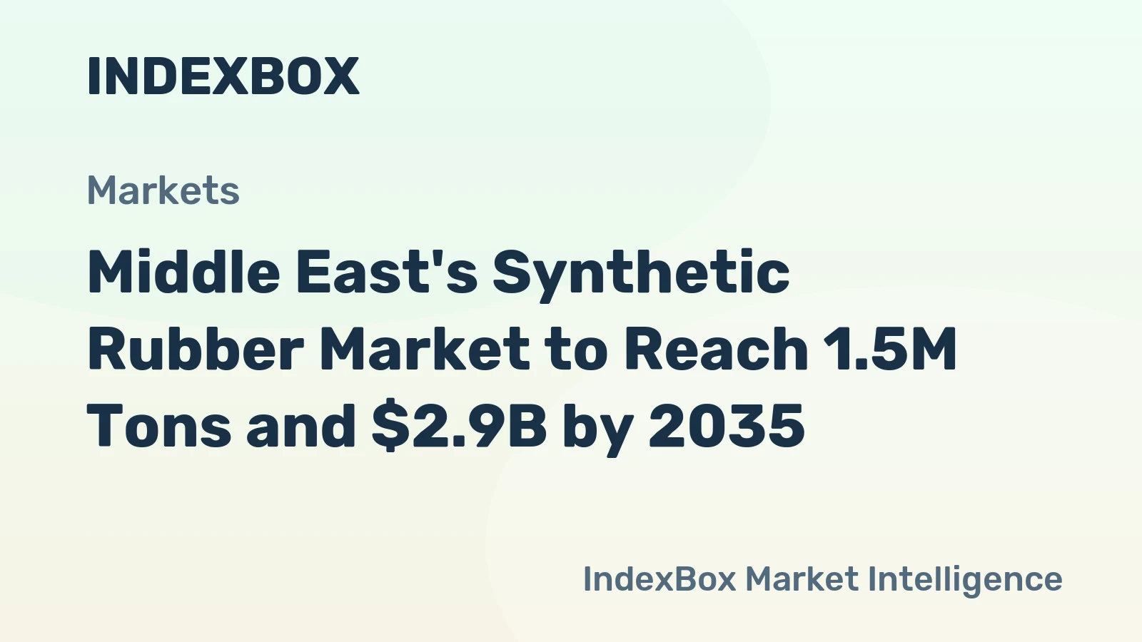 Middle East's Synthetic Rubber Market to Reach 1.5M Tons and $2.9B by 2035