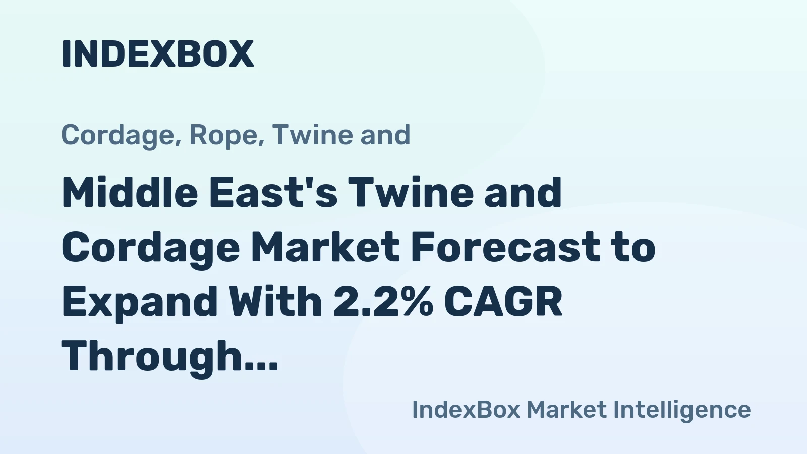 Middle East's Twine and Cordage Market Forecast to Expand With 2.2% CAGR Through 2035