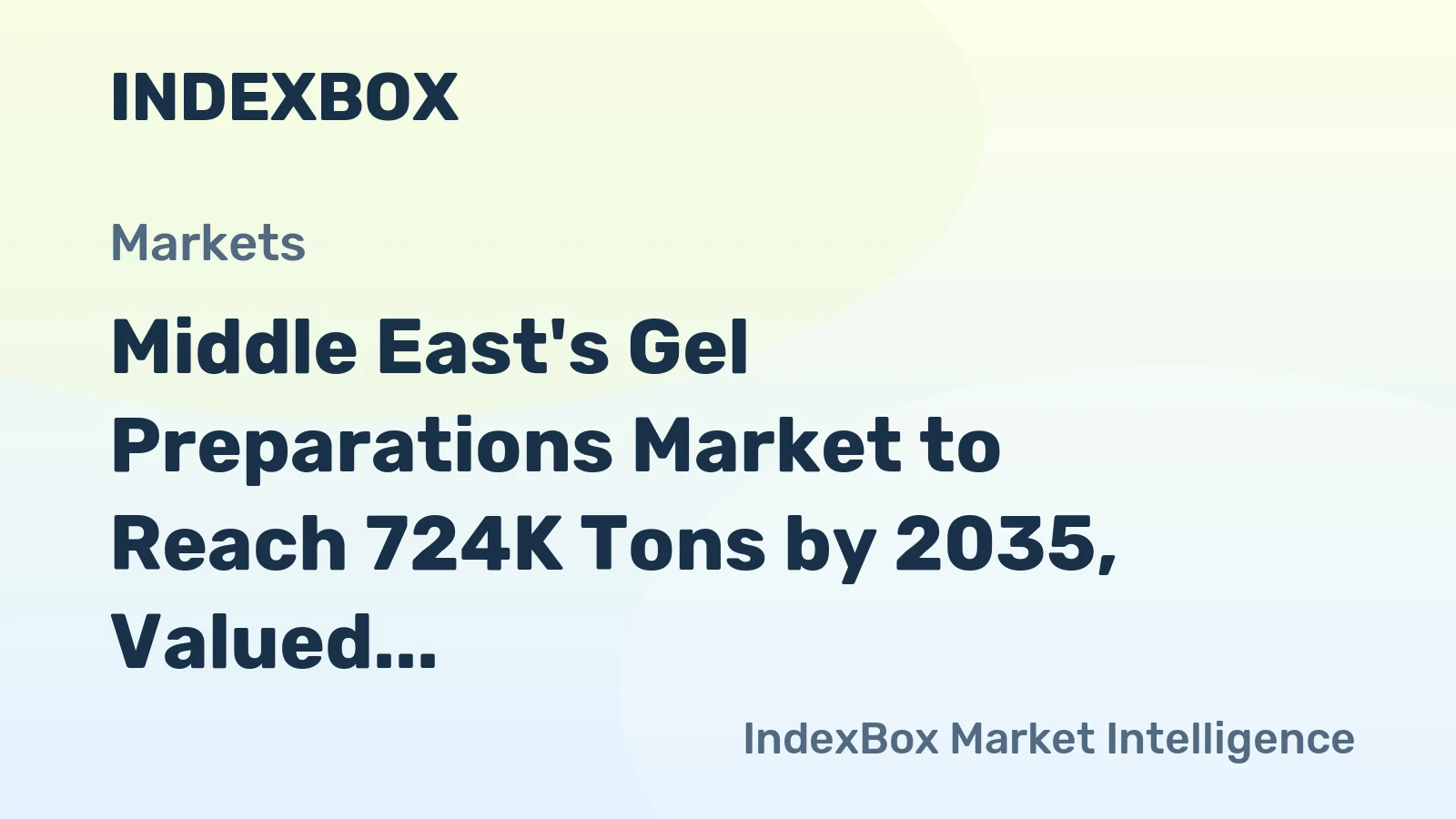 Middle East's Gel Preparations Market to Reach 724K Tons by 2035, Valued at $1.9B
