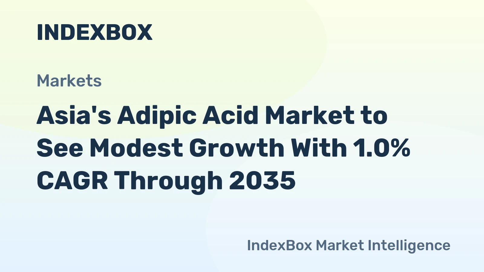 Asia's Adipic Acid Market to See Modest Growth With 1.0% CAGR Through 2035