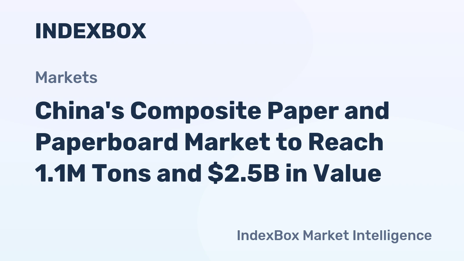 China's Composite Paper and Paperboard Market to Reach 1.1M Tons and $2.5B in Value
