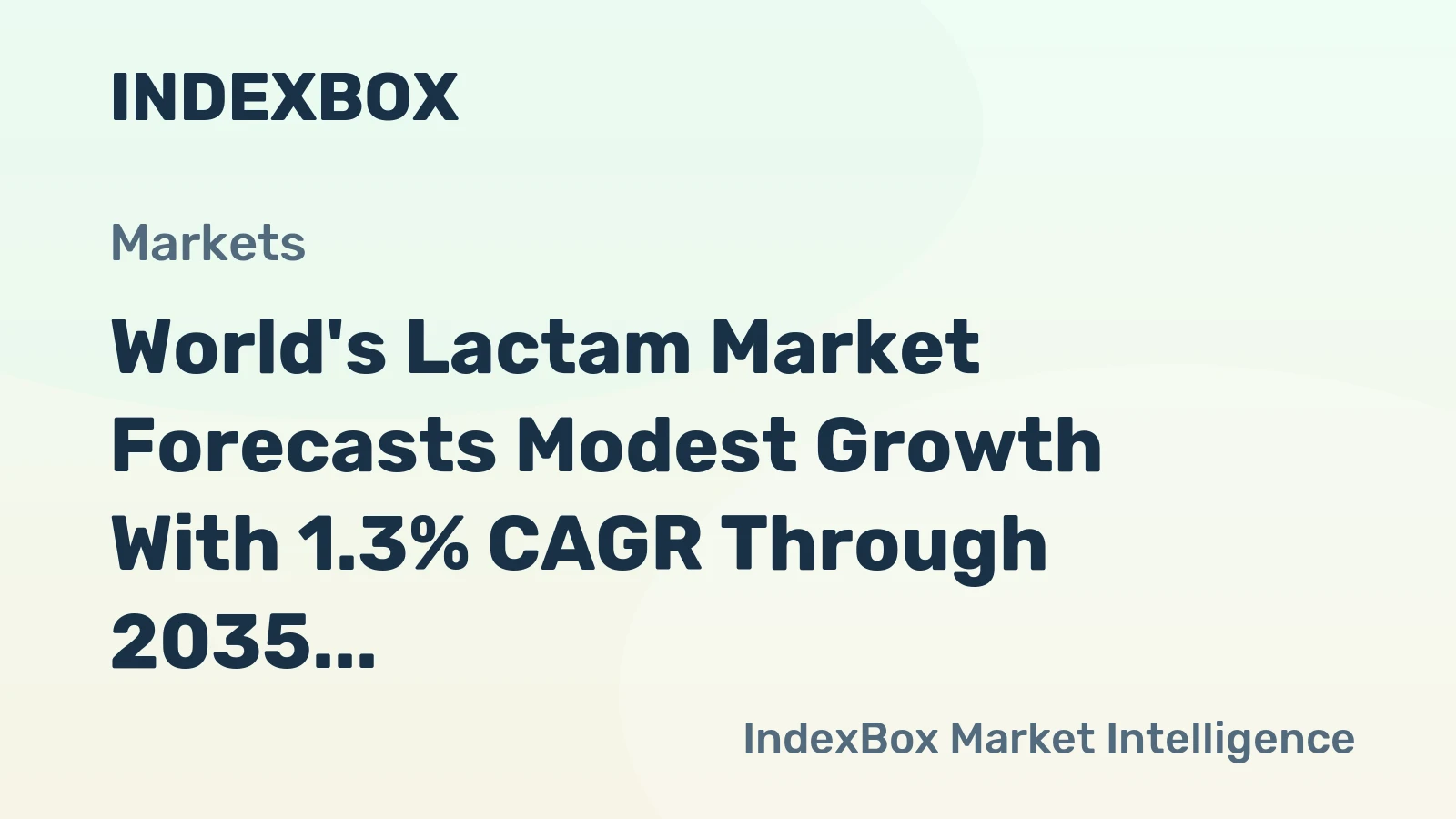 World's Lactam Market Forecasts Modest Growth With 1.3% CAGR Through 2035