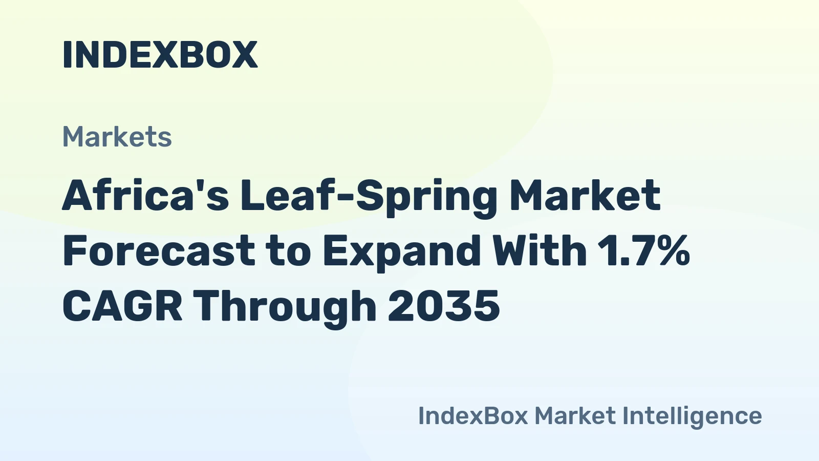 Africa's Leaf-Spring Market Forecast to Expand With 1.7% CAGR Through 2035