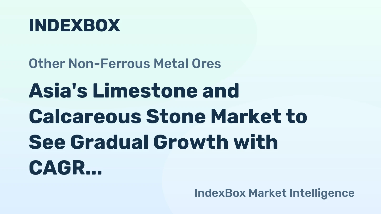 Asia's Limestone and Calcareous Stone Market to See Gradual Growth with CAGR of +1.3% from 2024 to 2035