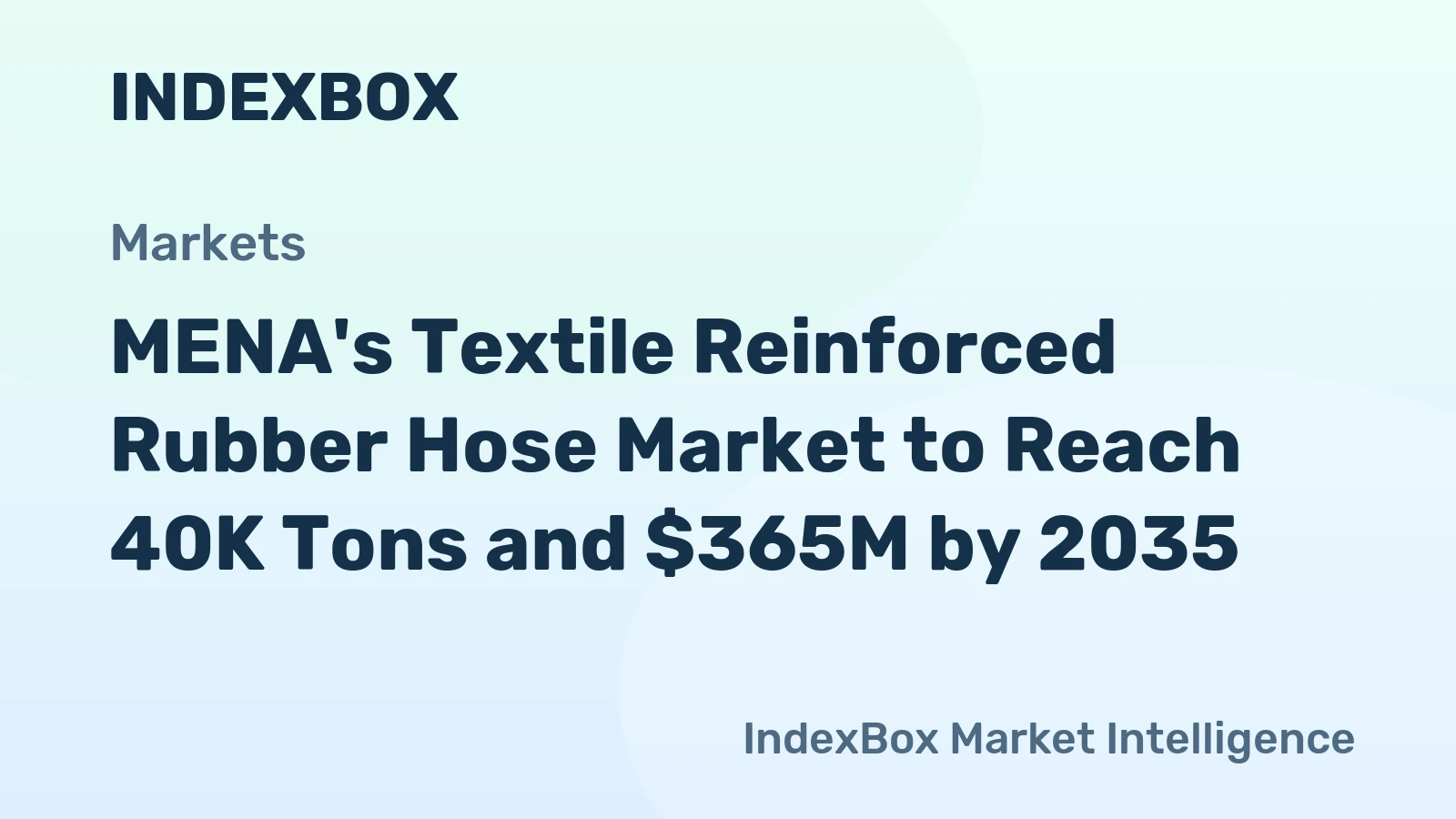 MENA's Textile Reinforced Rubber Hose Market to Reach 40K Tons and $365M by 2035