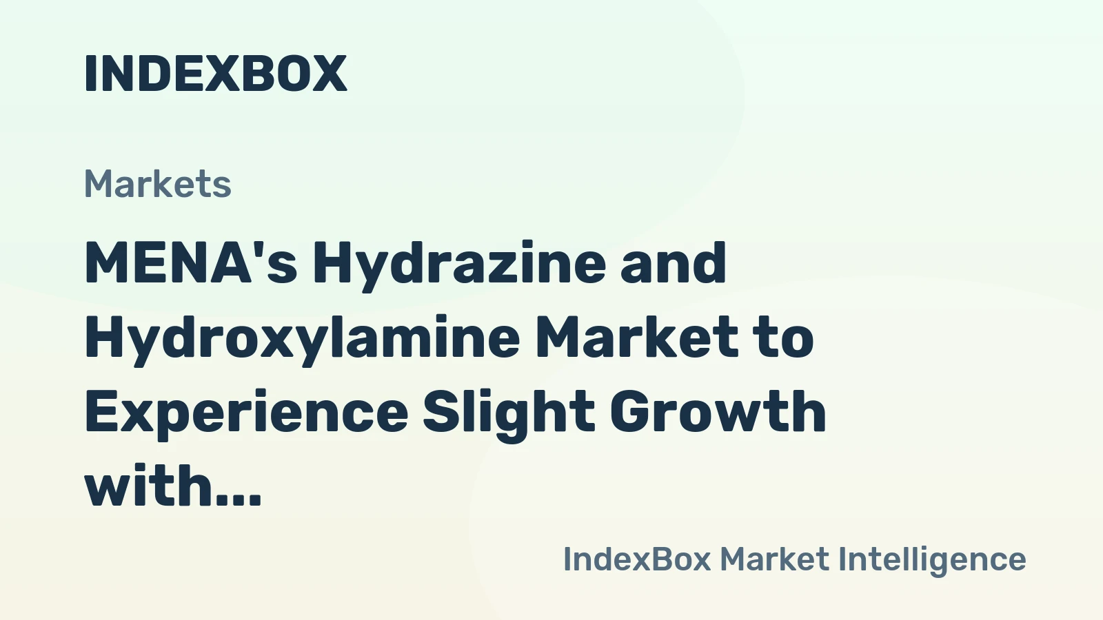 MENA's Hydrazine and Hydroxylamine Market to Experience Slight Growth with +0.5% CAGR over the Next Decade